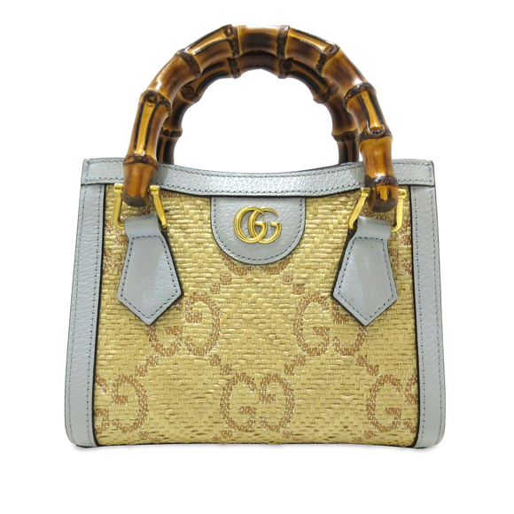Gucci | Bags | Gucci Mini Jumbo Gg Raffia Diana Satchel | Poshmark